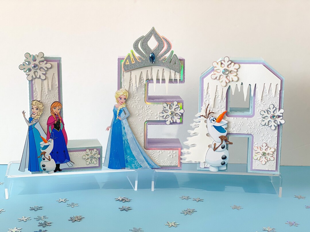 Purple and Blue Frozen Theme 3D Letters Frozen Elsa Party Theme Frozen ...