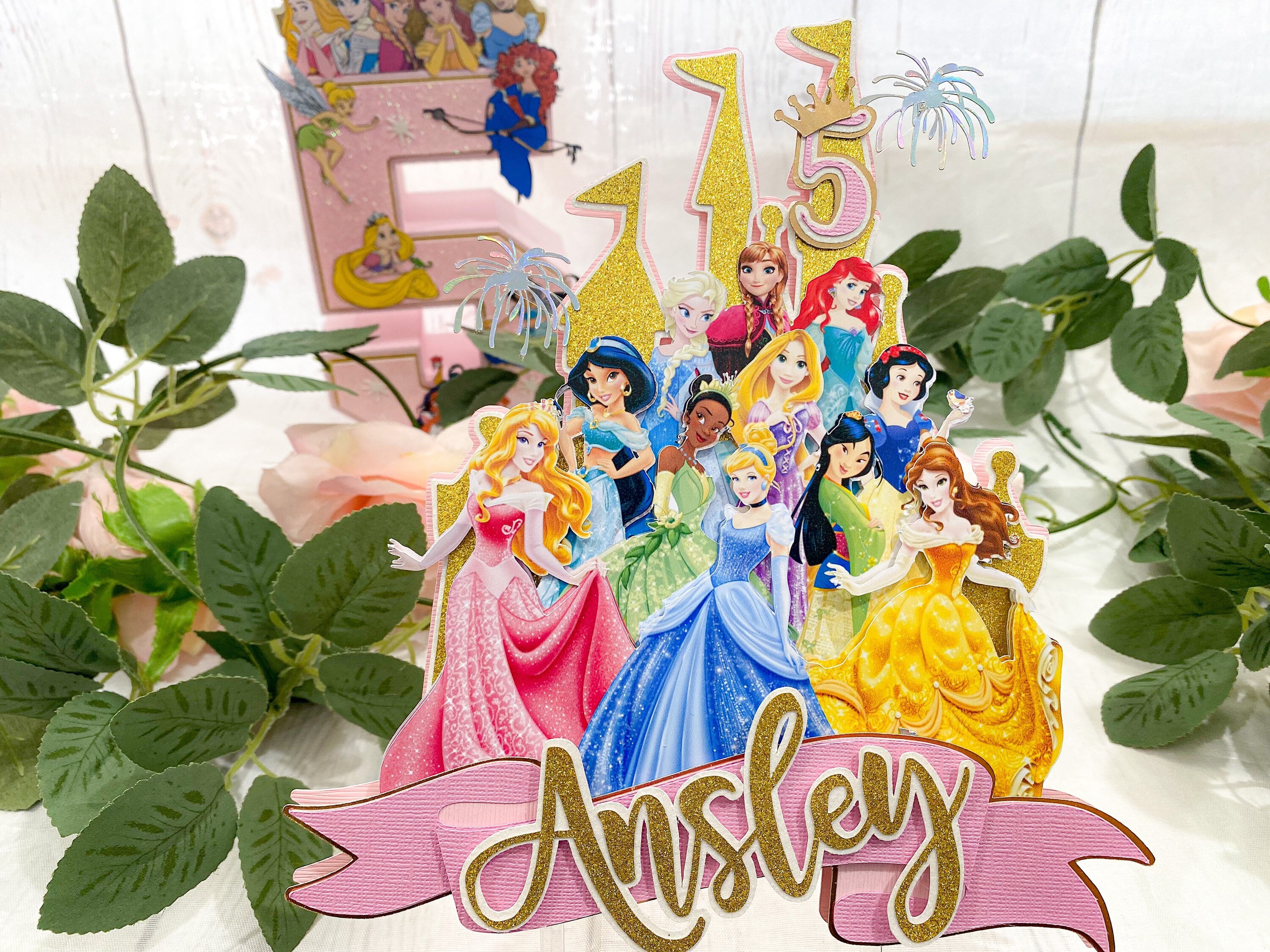 Princess Cake Topper Princess Theme Party Castle Princess - Etsy