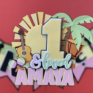 Pink One & Loved Cake Topper Reggae Theme Cake Topper One Love First ...