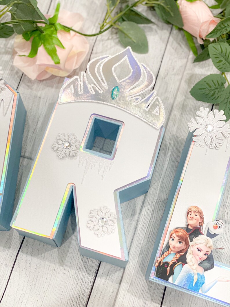 Frozen Theme 3D Letters Frozen Elsa Party Theme Frozen - Etsy
