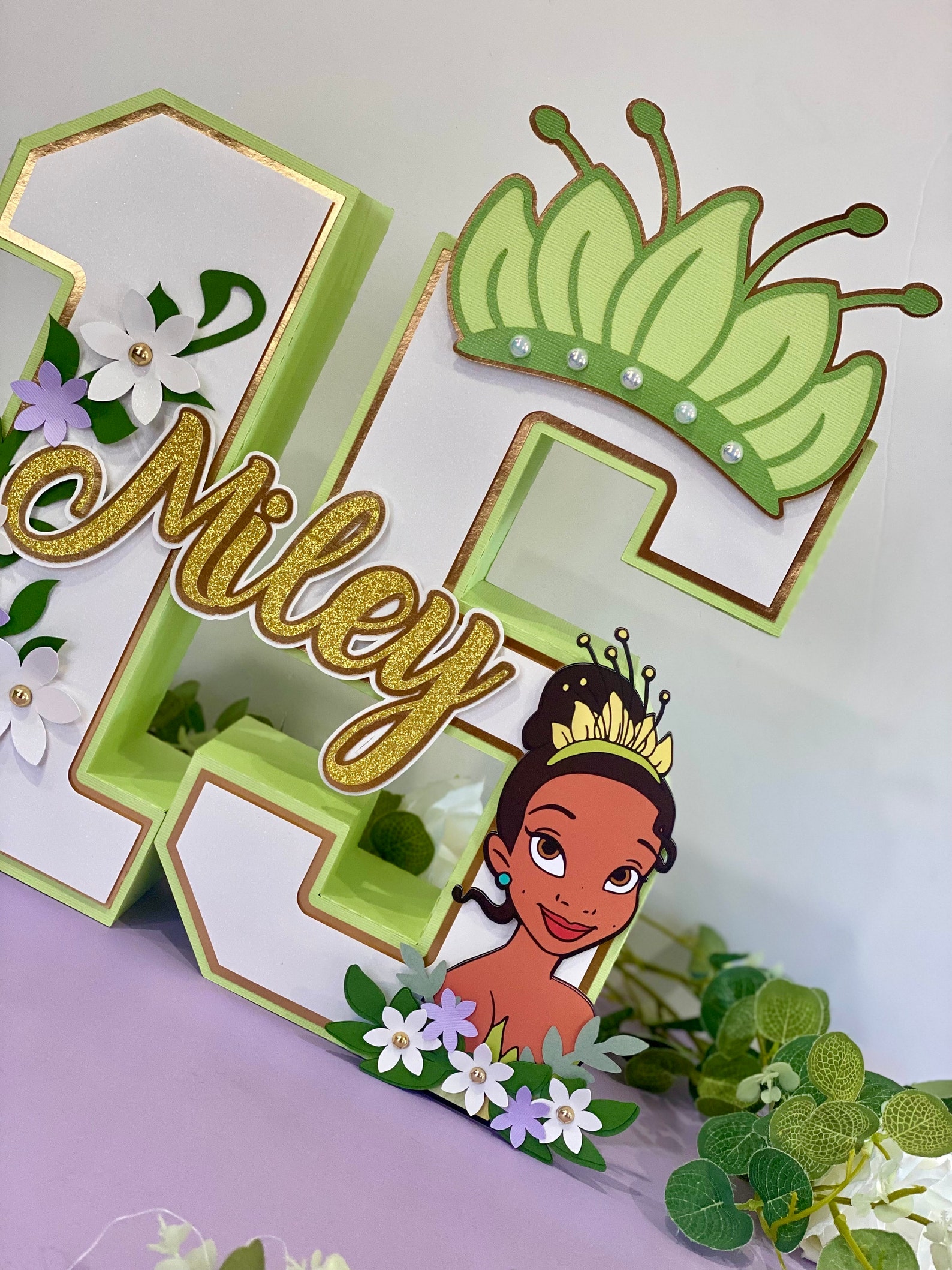 Large Princess Tiana Theme 3D Letters or Numbers | Tiana Party Theme ...