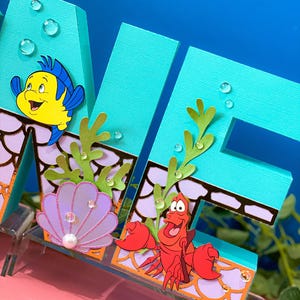Little Mermaid Theme 3D Letters | Ariel Party Theme | Mermaid Birthday ...