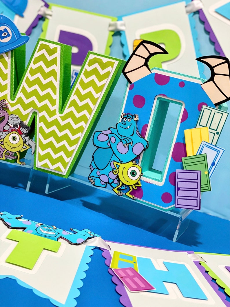 Monsters Inc Theme 3D Letters | Monsters Inc Theme | Monsters Inc Sully ...
