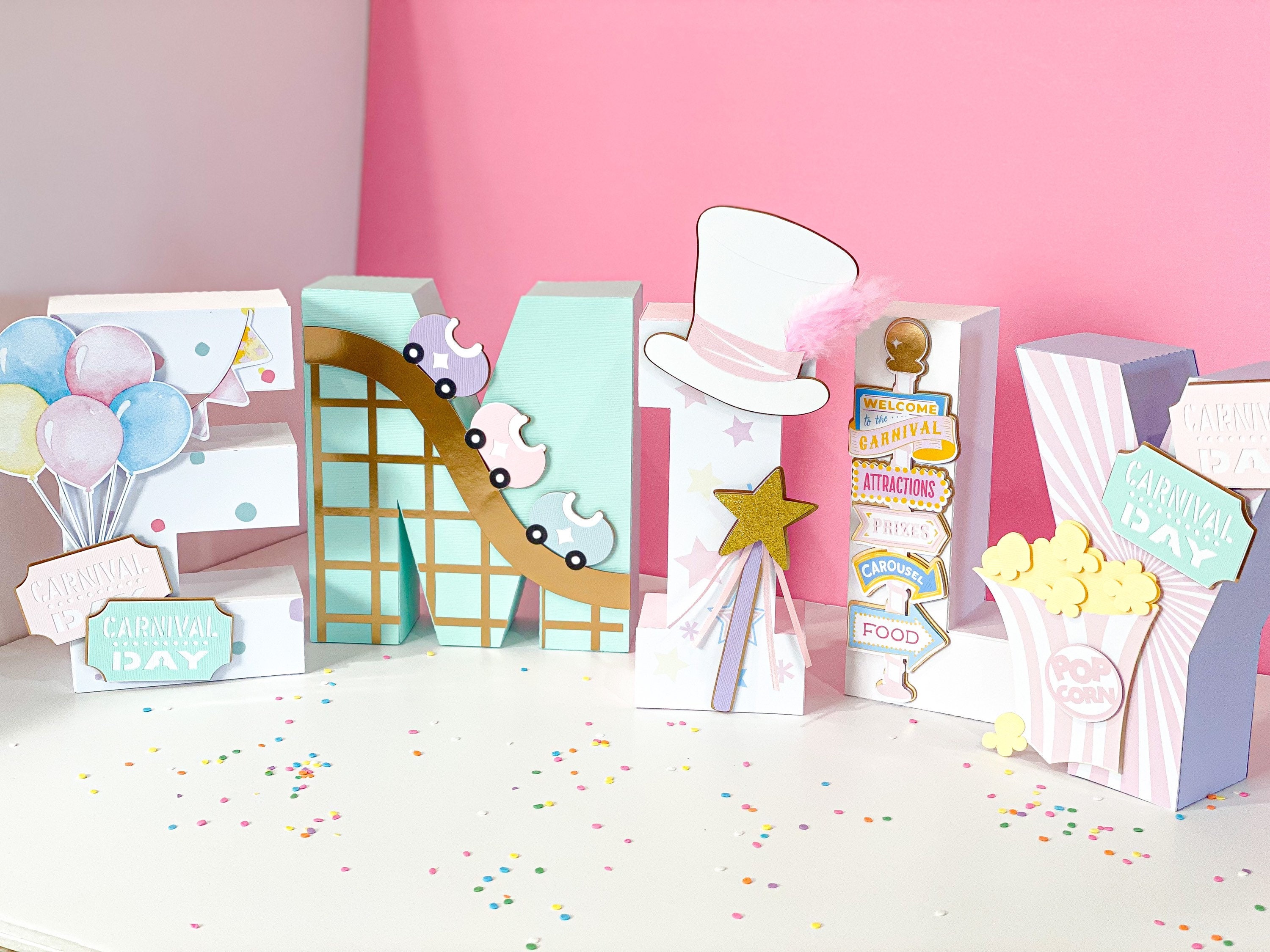 ONE Circus Theme 3D Letters Carnival Party Theme Pastel - Etsy