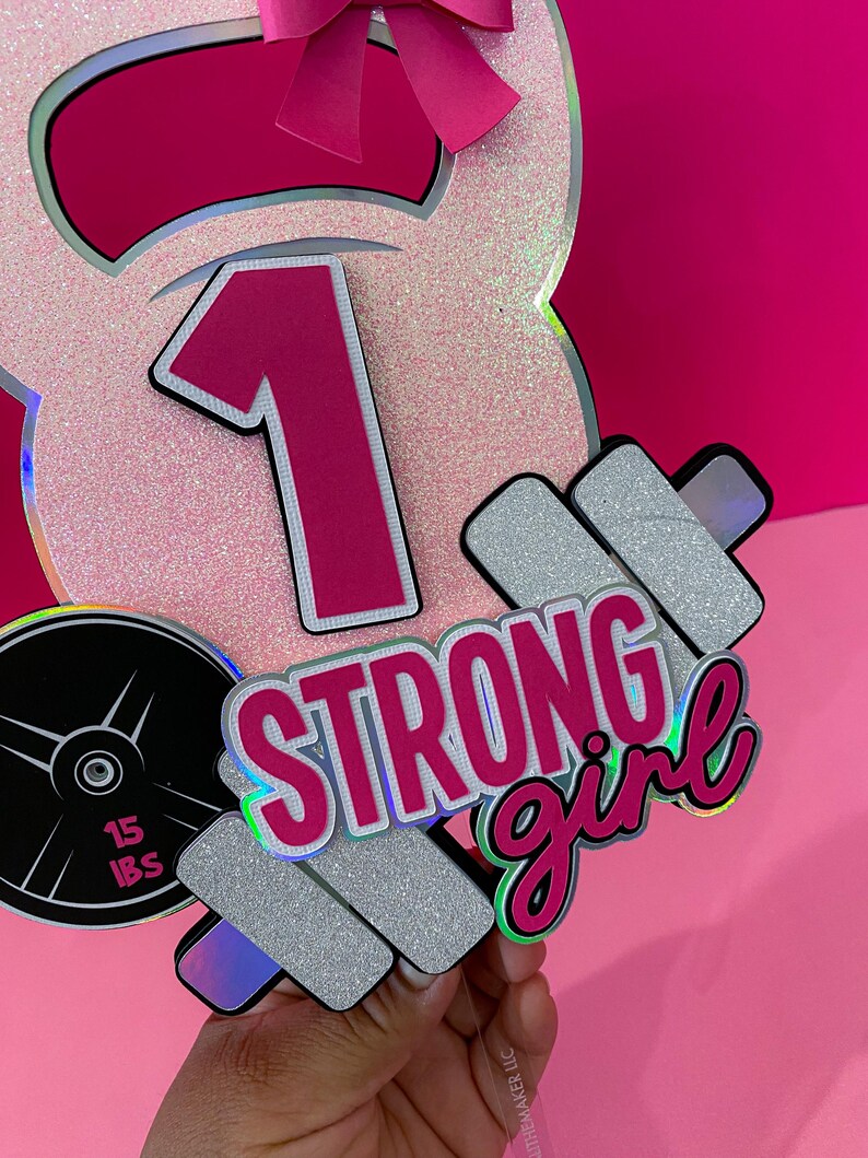 ONE Strong Cake Topper | Fitness Theme Party | Gym Weights Birthday ...