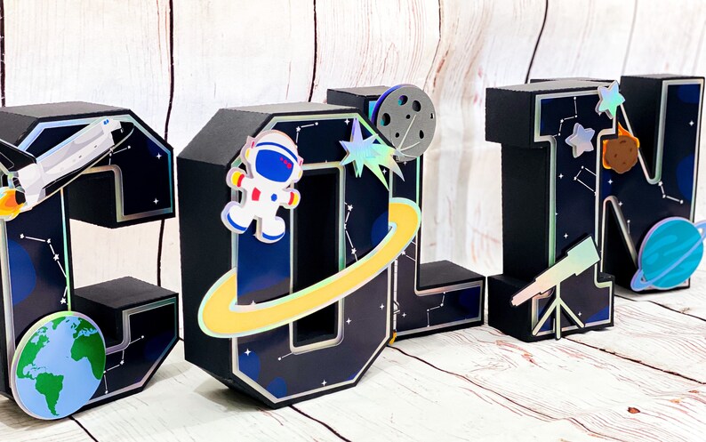 Space Theme Theme 3D Letters Space Party Theme Astronaut - Etsy