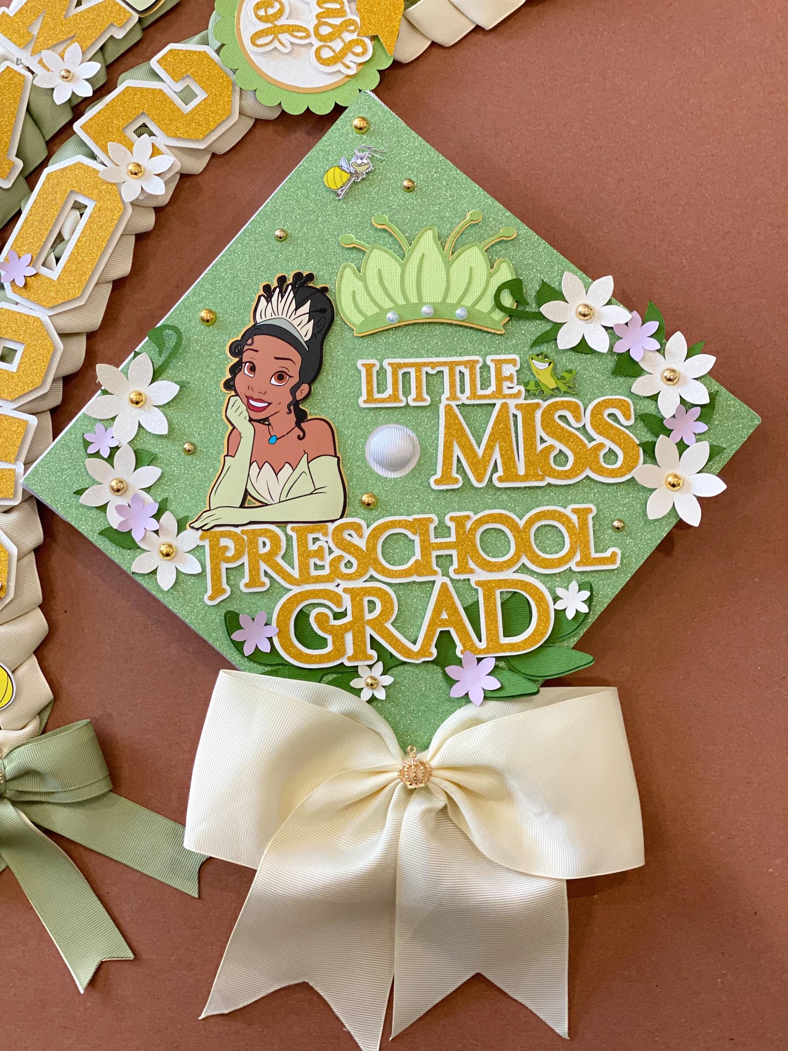 Bundle Princess Tiana Graduation Cap Topper & Lei | Kindergarten ...