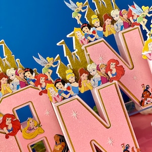 Princess 3D Letters or Numbers| Princess Party Theme | Princess ...