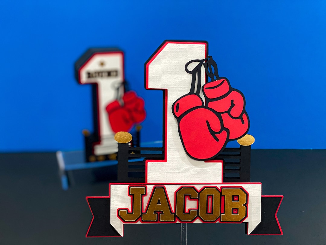 Boxing Cake Topper | Baby Shower Cake Topper | First Round Wrestling ...