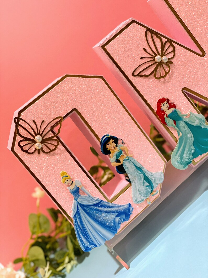 ONE Princess 3D Letters Princess Party Theme Princess - Etsy