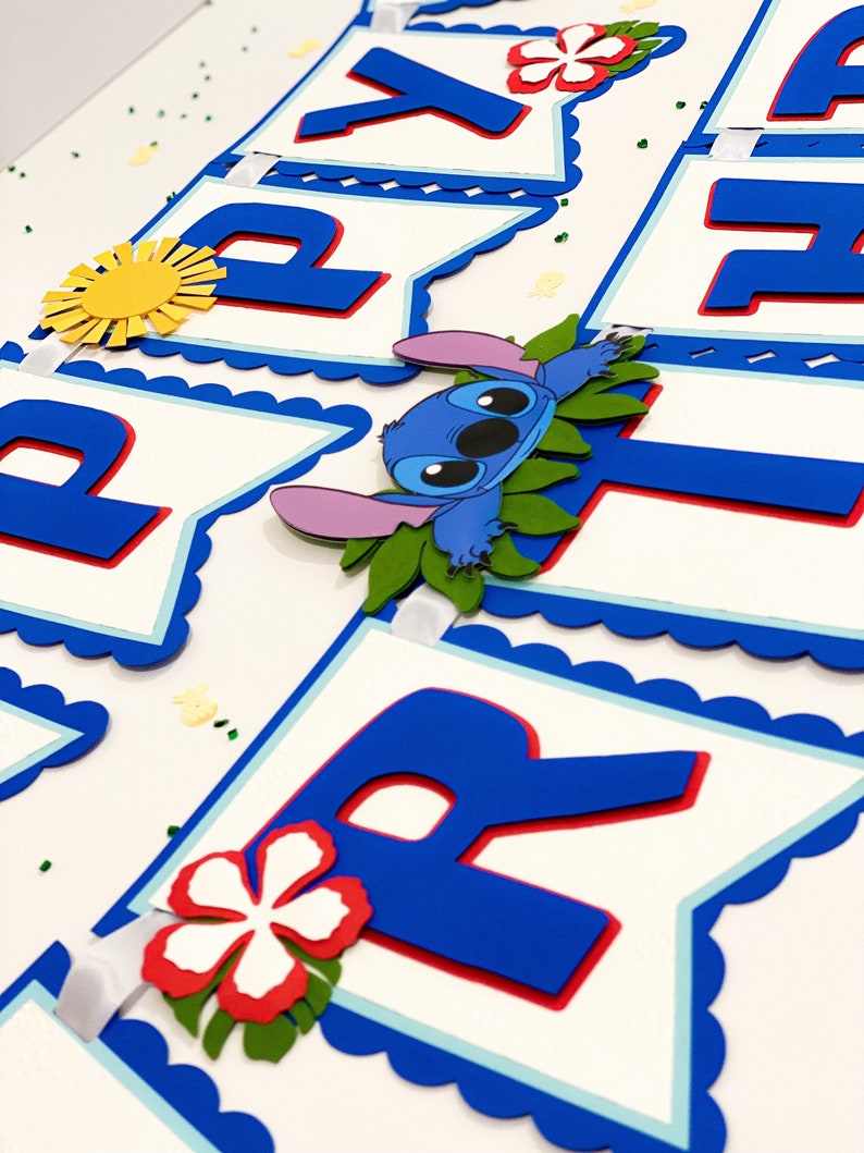 Lilo and Stitch Theme Birthday Banner Personalized Birthday - Etsy