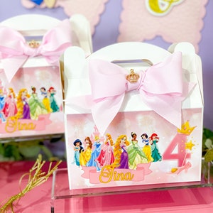 Princess Personalized Favor Boxes | Princess Birthday Decor | Disney ...