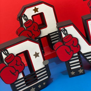 Boxing Theme 3D Letters or Numbers | First Round Boxing Birthday Party ...