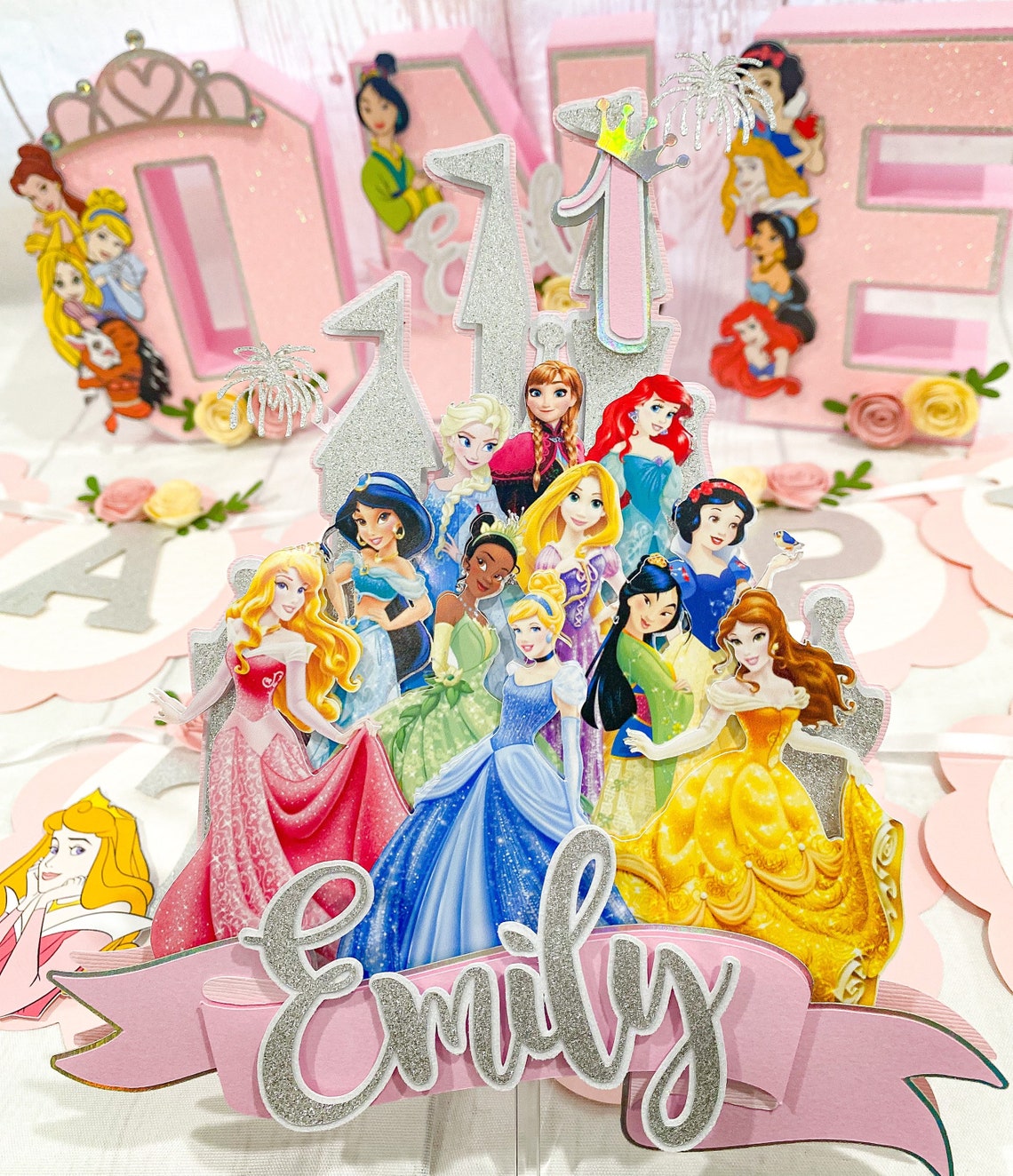 Princess Cake Topper | Princess Theme Party | Castle Princess Birthday ...