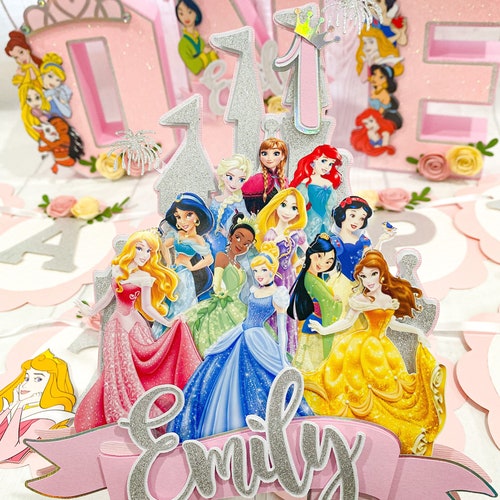 Princess Cake Topper Princess Theme Party Castle Princess - Etsy
