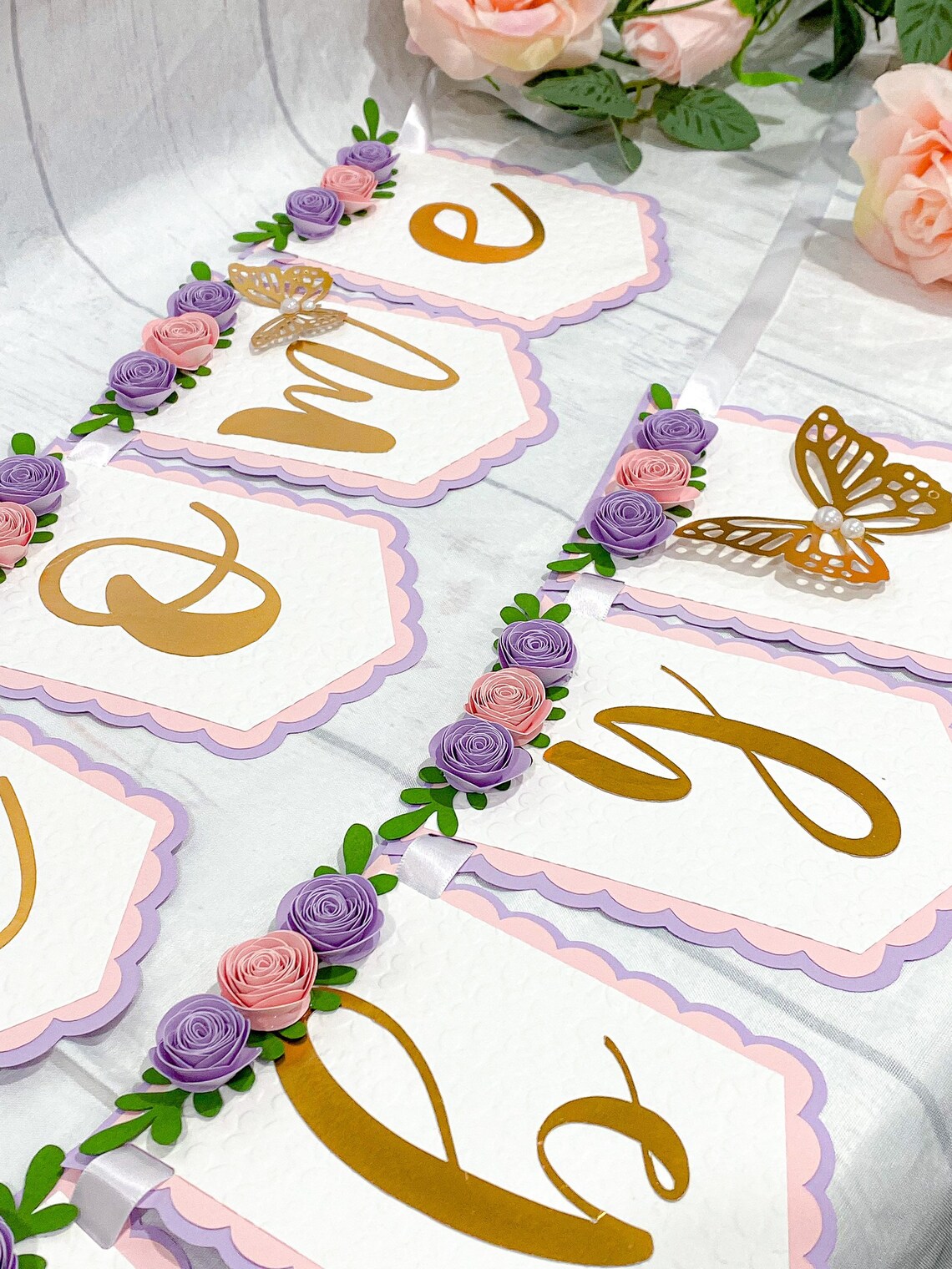 Butterfly Theme Banner Butterfly Floral Theme Party | Etsy