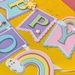 Rainbow Birthday Banner | Pastel Rainbow Theme Party | Happy Birthday ...