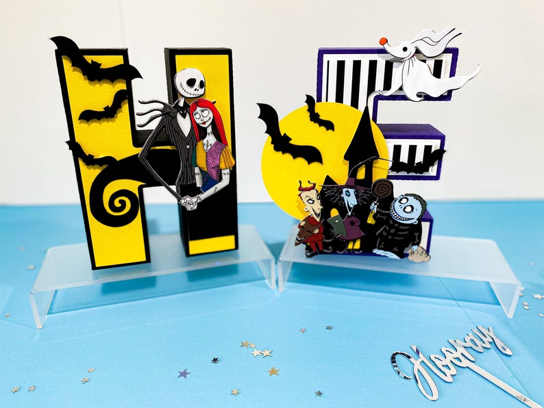 Nightmare Before Christmas Theme 3D Letters Jack and Sally - Etsy