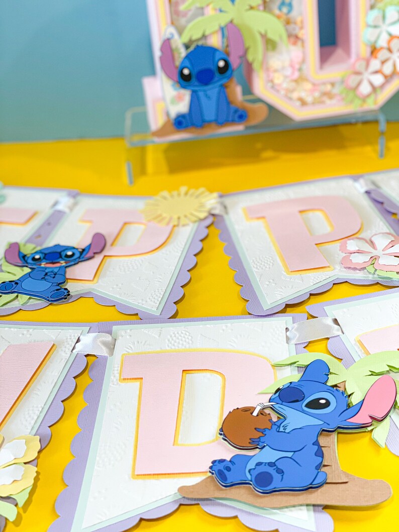 Lilo and Stitch Theme Birthday Banner Personalized Birthday - Etsy