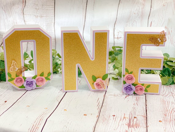 ONE Flowers and Butterflies 3D Letters Floral Party Theme - Etsy