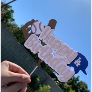 Los Angeles Dodgers Cake Topper | Baseball Cake Topper | Dodgers Cake ...