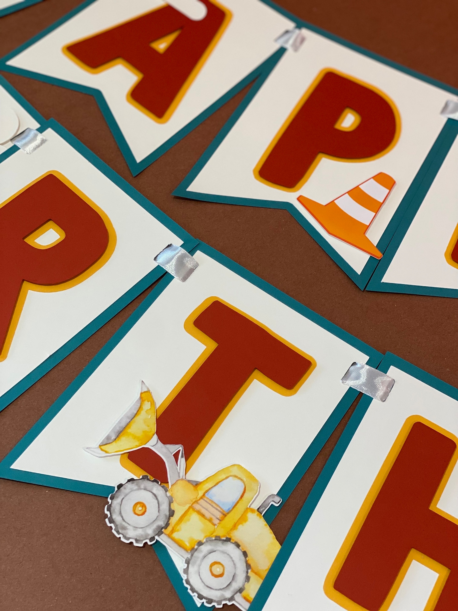 Kid’s Construction Birthday Banner | Digger Theme Party Supplies ...