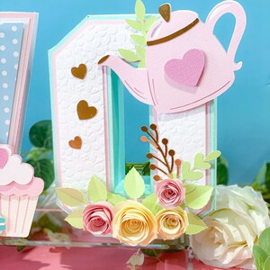 Tea Party Theme 3D Letters | Teapot Party Theme | Floral Pink Gold ...