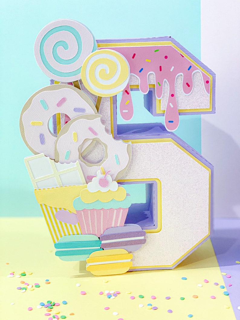 Candyland Theme 3D Letters or Numbers | Donut Candy Theme | Sweet and ...