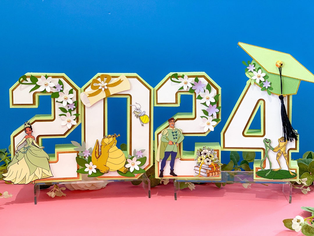 Large Graduation Princess Tiana Theme 3D Letters or Numbers | Tiana ...