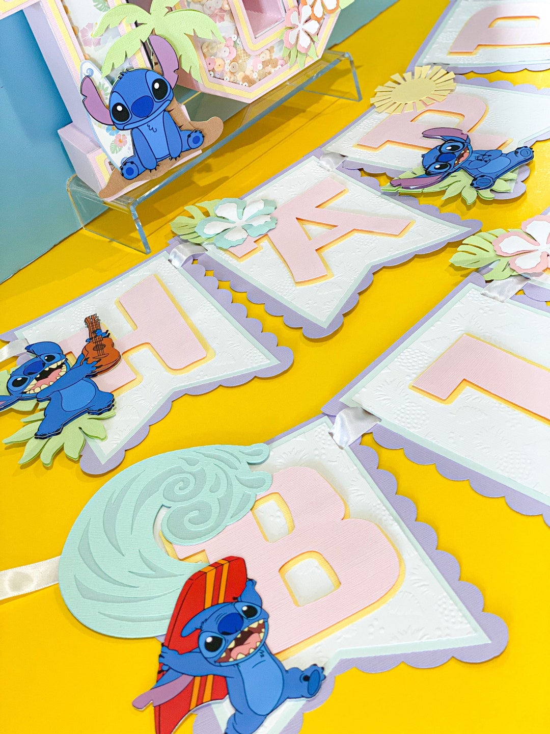 Lilo and Stitch Theme Birthday Banner | Personalized Birthday Banner ...
