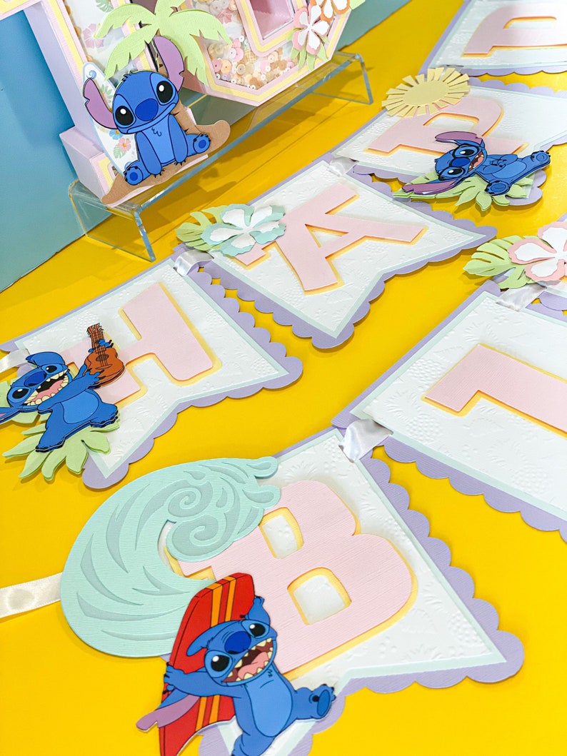 Lilo and Stitch Theme Birthday Banner Personalized Birthday - Etsy