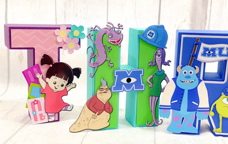 Monsters Inc Theme 3D Letters Monsters Inc Theme Monsters - Etsy