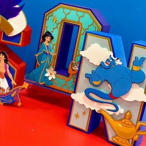 Disney Aladdin Theme 3D Letters or Numbers | Magic Carpet Ride Party ...