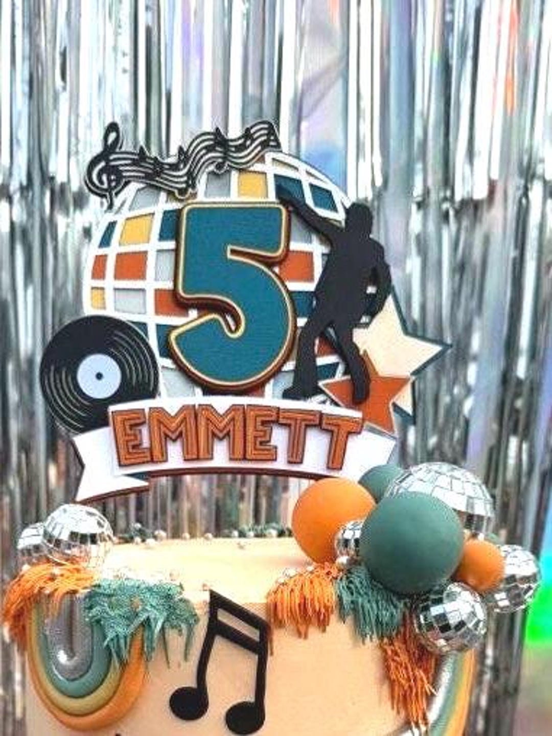 Vintage Disco Ball Cake Topper | 70s 80s Disco Theme | Groovy Party ...