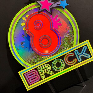Neon Theme Cake Topper | Personalized Cake Topper | Glow in the Dark ...