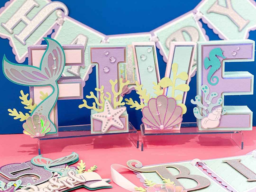 Mermaid Theme 3D Letters | Under the Sea Theme | Mermaid Birthday ...