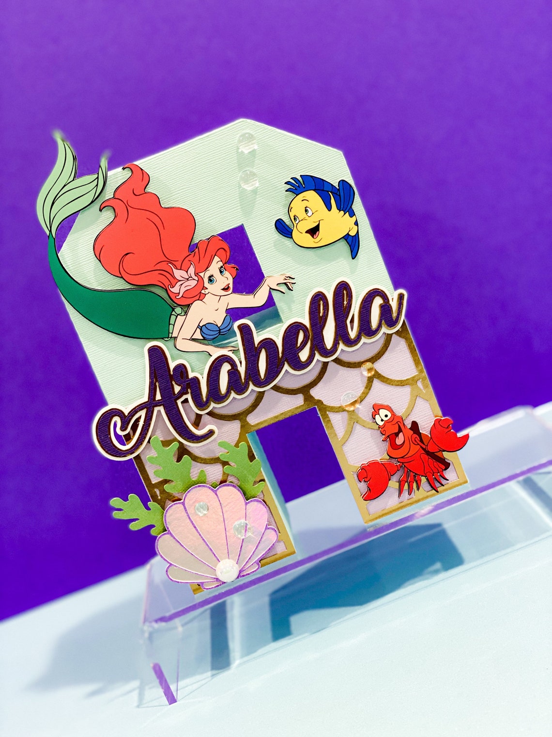 Little Mermaid Theme 3D Letters or Numbers With Name | Ariel Party ...