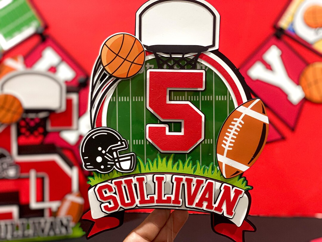 Sports Cake Topper | All Sports Party Supplies Set| Basketball Birthday ...