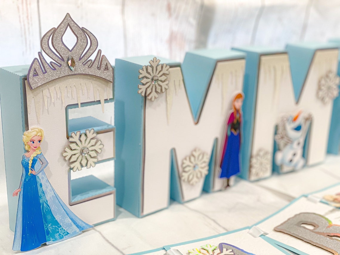 Frozen Theme 3D Letters Frozen Elsa Party Theme Frozen - Etsy