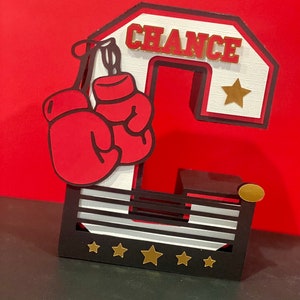 Large Boxing Theme 3D Letters With Name | First Round Boxing Party ...