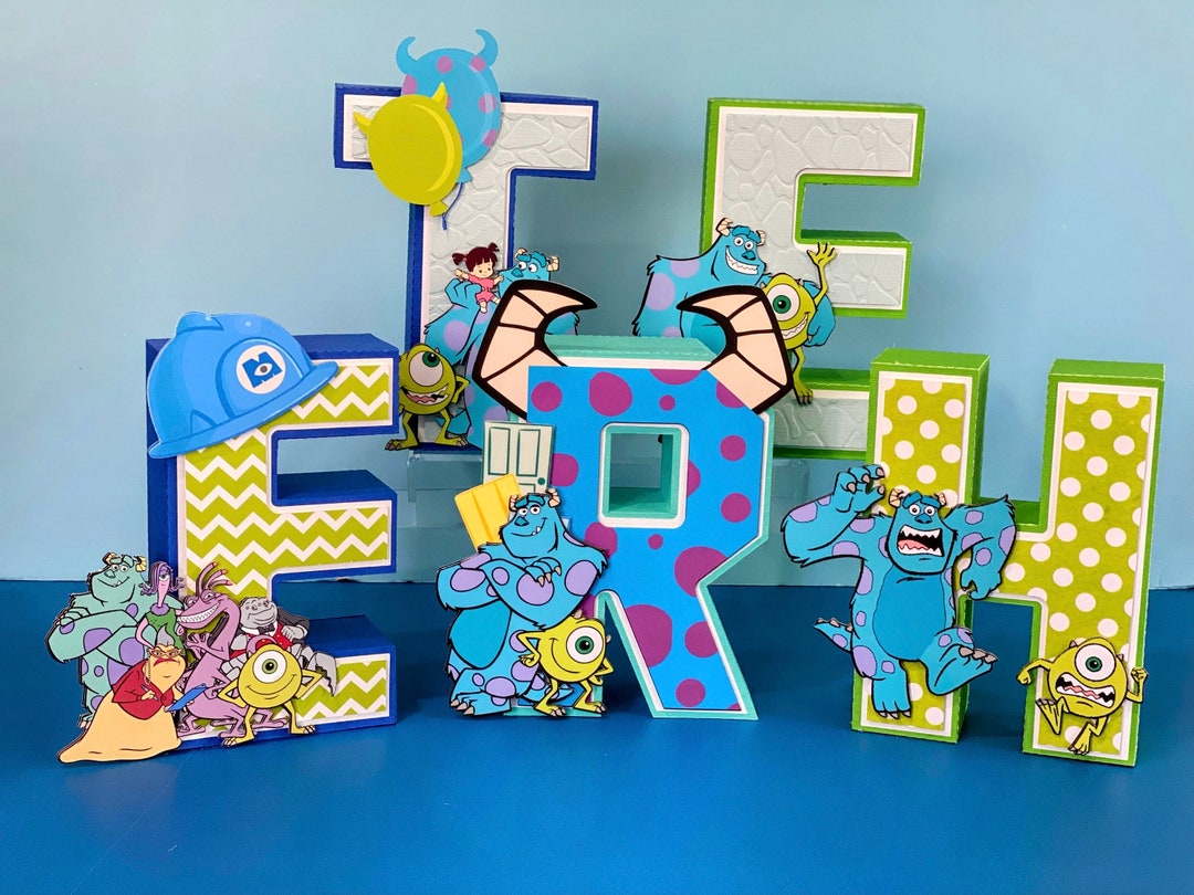 Monsters Inc Theme 3D Letters | Monsters Inc Theme | Monsters Inc ...