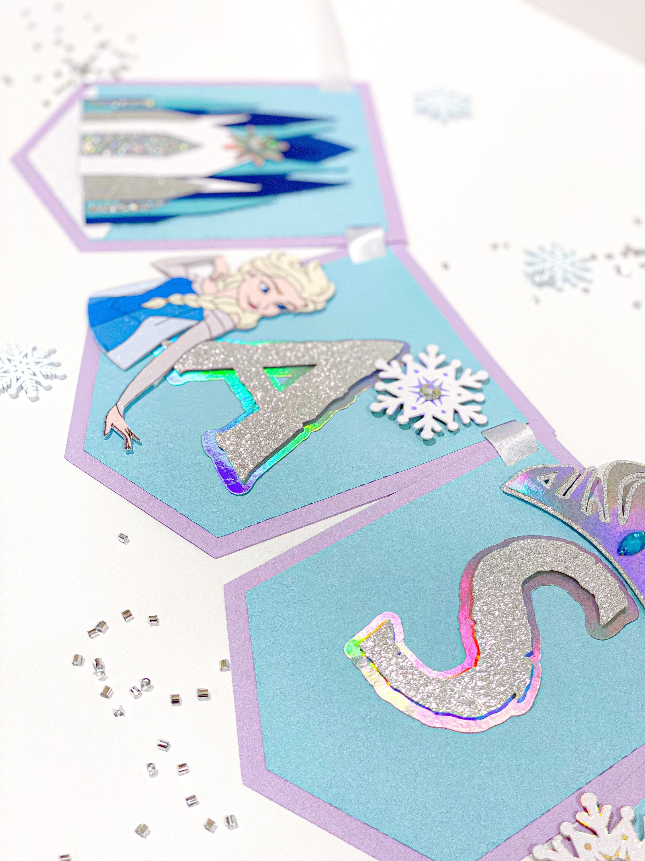 Frozen Happy Birthday Banner Elsa Princess Theme Party - Etsy