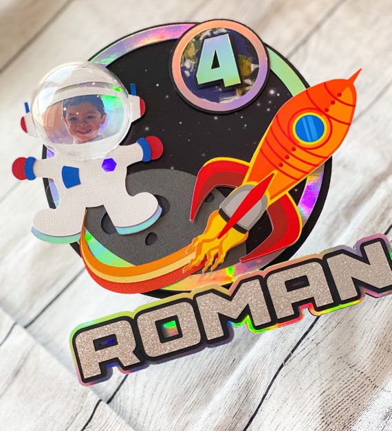 Space Theme Birthday Cake Topper Astronaut Theme Party - Etsy