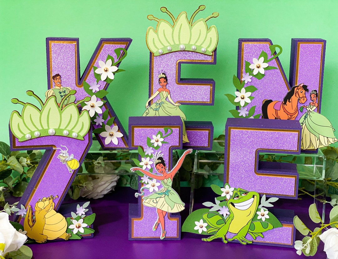 Purple Tiana Theme 3D Letters or Numbers | Tiana Party Theme | Princess ...