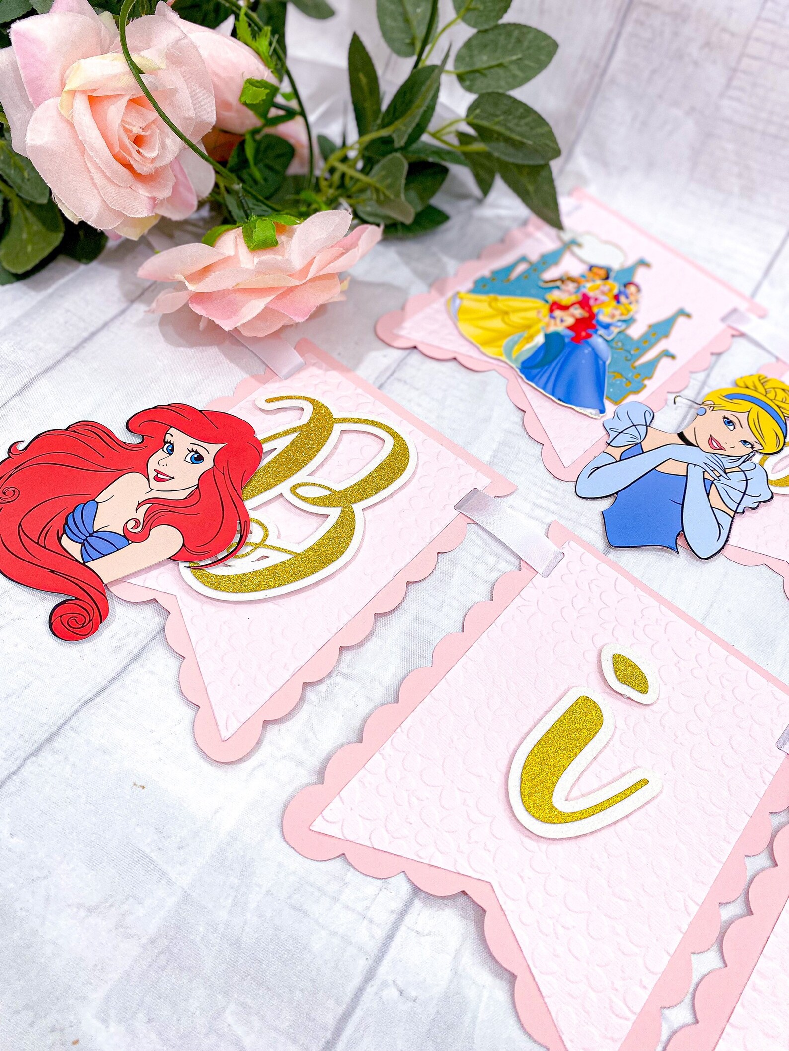Happy Birthday Banner Disney Princesses Theme Party - Etsy