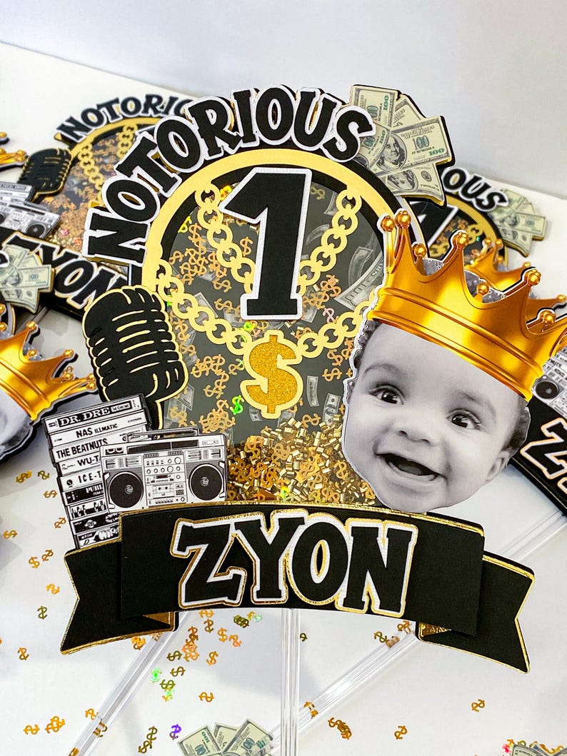 Notorious ONE Theme Cake Topper | Hip Hop Party Theme | Rap Birthday ...