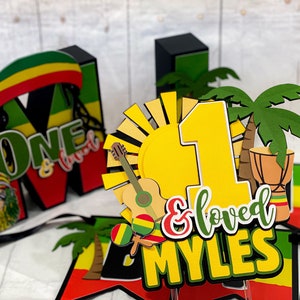 One & Loved Cake Topper | Reggae Theme Cake Topper | One Love First ...