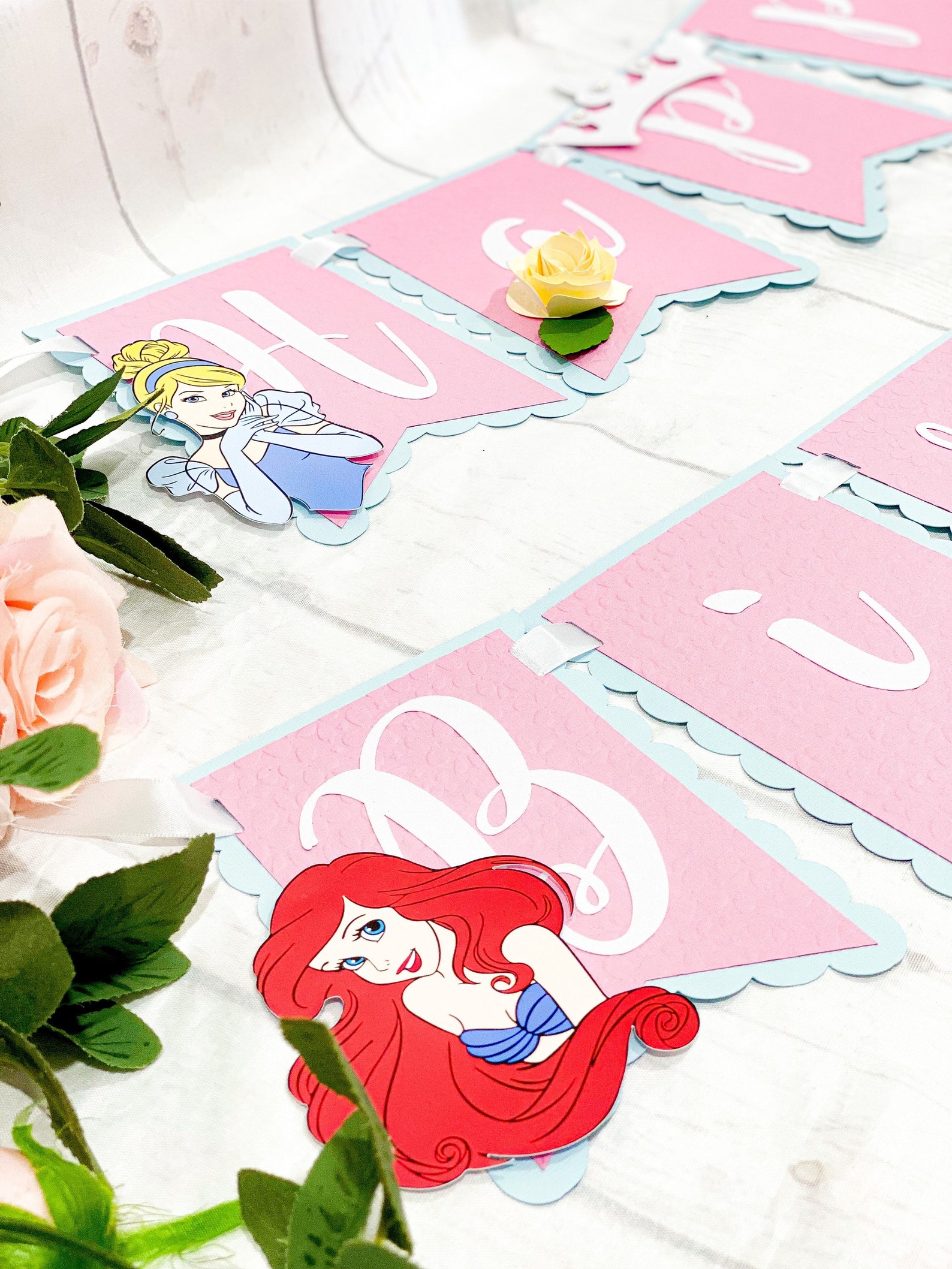 Happy Birthday Banner Disney Princesses Theme Party - Etsy