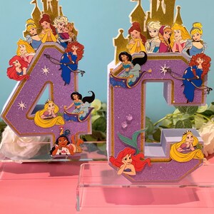 Princess 3D Letters or Numbers | Princess Party Theme | Princess Castle ...
