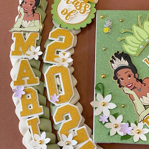 Bundle Princess Tiana Graduation Cap Topper & Lei | Kindergarten ...